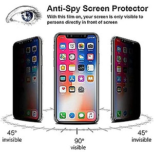 [2 Pack] Privacy Screen Protector for iPhone 11/XR, YMHML Tempered Glass Anti-Spy Bubble Free Case Friendly Easy Installation Film for iPhone 11/XR 6.1 Inch