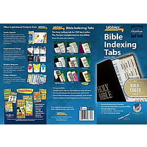 Tabbies Gold-Edged Bible Indexing Tabs, Old & New Testament, 80 Tabs Including 64 Books & 16 Reference Tabs (58331)