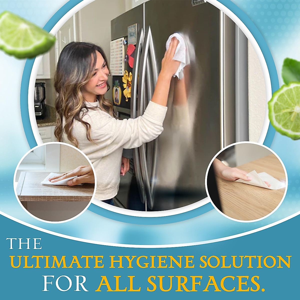 SONO Disinfecting Wipes - Alcohol-Free, Unscented, and No Bleach | Travel Size for Spring Season | Powerful Multi-Surface Cleaning On-The-Go | 3 Pack of 20 Wipes + 1 Pack of 20 Sanitizing Wipes