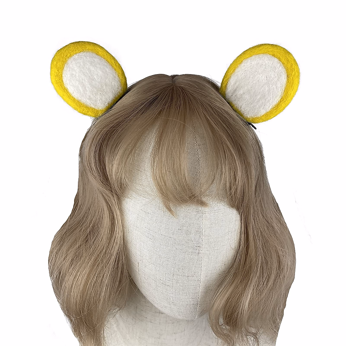 Animal Cosplay Bear Hair Clips Hairpins for Halloween Party Costume Holiday (Yellow)