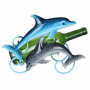 Dancing Bottlenose Dolphin Metal Wine Bottle Holder
