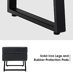 BarberPub Waiting Room Chairs, Heavy Duty Office Guest Reception Bench, Faux Leather Upholstered Lobby Chairs for Salon, Conference Room 7008 (Dark Grey)