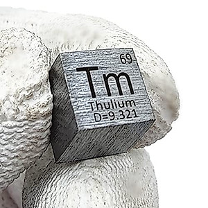 0.39" Element Cube Pure 10mm Density Cube for Element Collection Periodic Table Hunter, and More (0.39", Thulium)