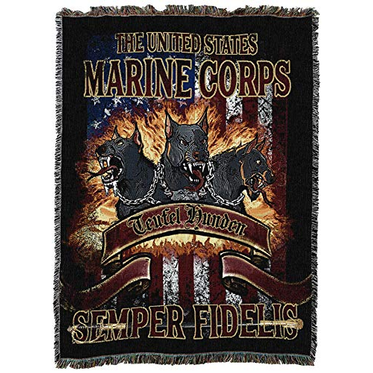 Pure Country Weavers US Marine Corps - The Devil Dog Semper Fidelis Blanket - Gift Military Tapestry Throw Woven from Cotton - Made in The USA (72x54)