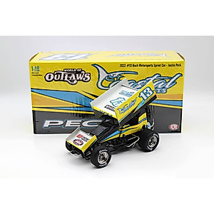 ModelToyCars 2022 Winged Sprint Car, #13 Justin Peck - Acme A1822007-1/18 Scale Diecast Car