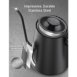Temperature Electric Kettle, Airyoyo Gooseneck Electric Kettle with 4 Variable Presets, ±1℉ Temperature Control & LED Real-time Temperature Display, Stainless Steel Inner, 24H Keep Warm