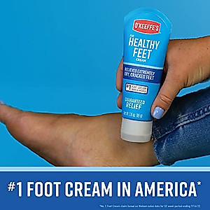 O'Keeffe's for Healthy Feet Foot Cream; Guaranteed Relief for Extremely Dry; Cracked Feet; Clinically Proven to Instantly Boost Moisture Levels; 3.0 Ounce Tube; (Pack of 1)