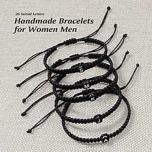 Nymerianoble Initial Bracelets for Women Mens Bracelet Letter C Initial Bracelet Rope Braided Handmade Bracelets for Teen Girls Boy Mom Birthday Gifts from Son