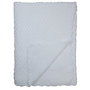 Baby Fancy Christening White Hand Crochet 100% Cotton Shawl/Blanket 34 x 30 in - Bubble
