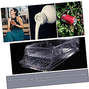 BESTOYARD can storage rack fridge organizer beverage can storage organizer beer can organizer fridge can dispenser refrigerator drink rack soft drink Storage Box shelf double layer plastic
