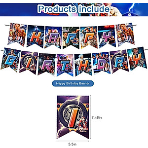 Back Future Birthday Party Decoration,Back Future Include Future Theme Birthday Banner, Cake Topper, Latex Balloons for Fans Birthday Party Supplies