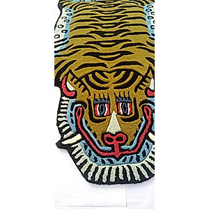 Tiger Print Skin Area Rug for Home Decor Wall Hanging for Living Room Bedroom Anti-Slip Rug Gift by AFTAB Collection (3 x 5) (Tiger 2, 3 x 5 feet), AREARUGS3, Multi