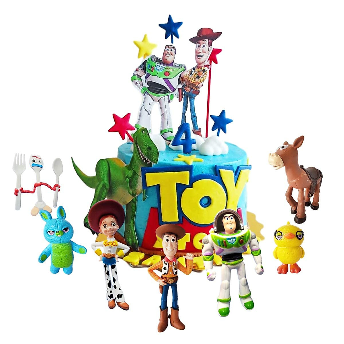 7 pcs Toy inspiration story Cake Topper, Toy game Story Birthday Party Decoration