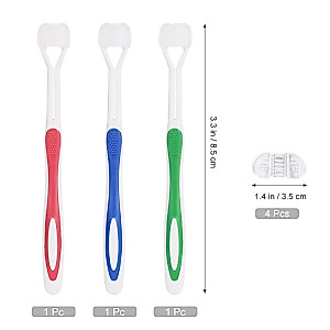7pcs 3 Toothbrush Soft Bristle Toothbrush Toothbrush Manual Toothbrushes Three-Sided Toothbrush Soft Bristle Toothbrush Pp 3 Sided Toothbrush Soft Brush Soft Fur