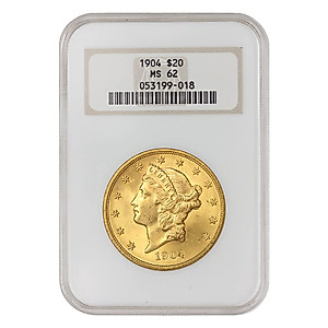 1904 American Gold Liberty Head Double Eagle MS-62 by Mint State Gold $20 MS62 NGC