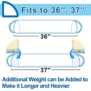 HomeProtect Under Door Draft Stopper 36 Inch Door Soundproofing Block Cold Air Wind/Breeze Noise Light, Weather Stripping Seal Sweep Improved Triangle Design More Fits 0 to 2" Gaps