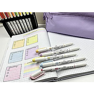 Zebra Pen Mildliner Double Ended Highlighter Set, Chisel and Bullet Point Tips, Assorted Neutral and Gentle Ink Colors, 10-Pack (78701)
