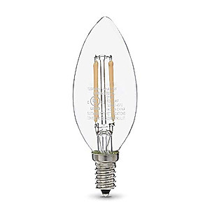 Amazon Basics 60W Equivalent, Clear, Daylight, Dimmable, 15,000 Hour Lifetime, B11 (E12 Candelabra Base) LED Light Bulb | 3-Pack