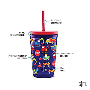 Simple Modern Toddler Cup Plastic BPA-Free Tritan Tumbler with Silicone Straw Lid | Reusable and Durable for Kids, Boys, Girls | Classic Collection | 12oz, Polka Play