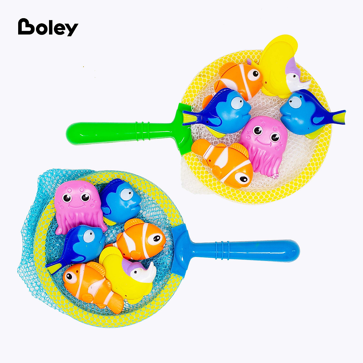 Boley Dive & Grab Fishing Game Set - 14 Pc Sinking Swimming Pool Toys for Kids - Water Games & Bath Toys for Toddlers