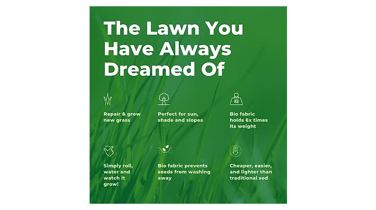 Grotrax Biodegradable Grass Seed Mat - Easy Lawn Solution