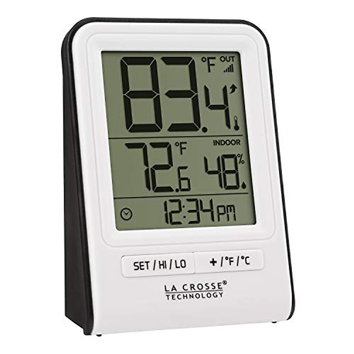 La Crosse Technology 308-1409WT-CBP Wireless Temperature Station with Time,White,