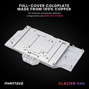 Phanteks (PH-GB4090MS Glacier G4090 MSI Water Block Bundle for MSI SUPRIM (X) / Gaming (X) Trio RTX 4090, Nickel-Plated Copper Block, Acrylic, Aluminum Cover Plate, Digital-RGB (Chrome)
