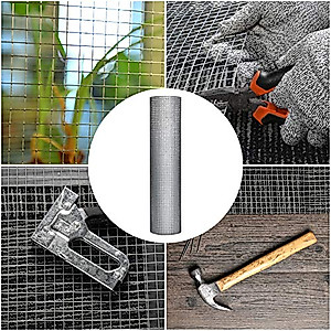 48'' x 100' 1/2inch Hardware Cloth Galvanized Welded Cage Wire, 19 Gauge Hardware Cloth Wire Metal mesh, Poultry Netting Square Chicken Snake Fencing Gopher Fence Racoons Rabbit Pen Gutter