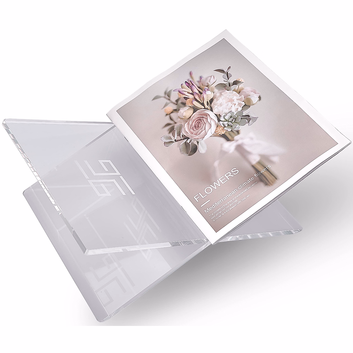 Honygebia Clear Acrylic Book Stands - Cross Frame Acrylic Book Holder, Open Bookstand for Display and Reading, Suitable for Art, Bible, Cookbook, Easel, Magazine, Textbooks 12.5" x 9.5" x 5.5"