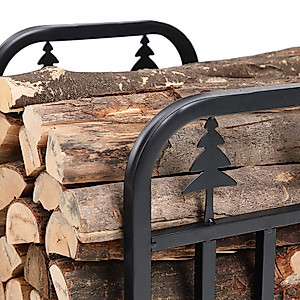 DOZRAN Small 45cm Firewood Log Rack for Indoor Outdoor, Patio Firepit Wood Stacking Holder, Lumber Storage Carrier for All Seasons