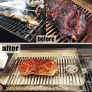 Wood Grill Scraper,Wooden Grill Cleaner Bristle Free,Wood Grill Brush BBQ Scrapers with Bottle Opener Natural Safe Cleaning Scraper for Top and Between Barbecue Grates