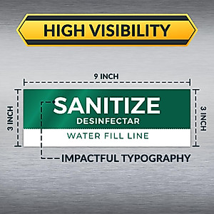 5 Pack Wash Rinse Sanitize Sink Labels, Waterproof Sticker Signs, 3 Compartment Sink Labels - Restaurant Supplies, Food Truck Supplies, Dishwashing Sign Wash Station