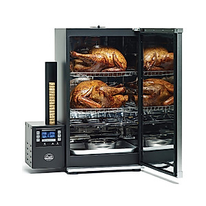 Bradley Smoker BTDS76P 4-Rack Outdoor Electric Smoker, Digital Vertical Smoker With Stainless Steel Grill