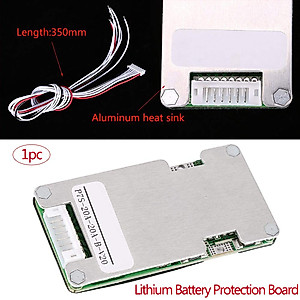 Fafeicy 24V 20A 7S L-ithium Li-ion 18650 Battery BMS Protection Board, with Balancing, Stable Protective Functions for Charging and Discharging