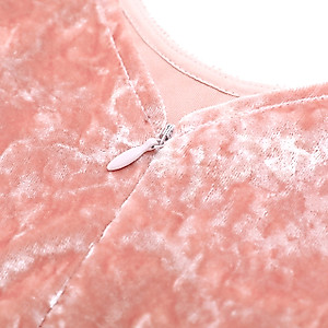 Flofallzique Girls Tutu Dress Long Sleeves Toddler Velvet Tulle Dresses for Birthday Party (2, Dusty Pink)