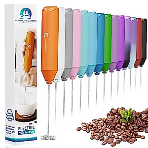 Electric Milk Frother Handheld, Battery Operated Whisk Beater Foam Maker for Coffee, Cappuccino, Latte, Matcha, Hot Chocolate, Mini Drink Mixer, No Stand, Coral