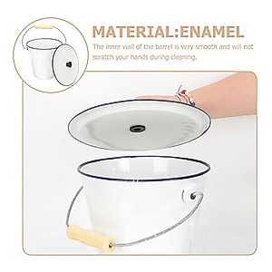 Cabilock Household Enamel Bucket Serving Bucket Liquid Container Milk Storage Bucket