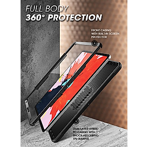 SUPCASE UB Pro Series Case for iPad Pro 12.9 inch for 2020 Release only, Support Apple Pencil Charging with Built-in Screen Protector Full-Body Rugged Kickstand Protective Case (Black)
