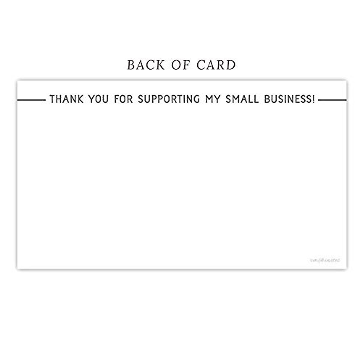 50 Fun Script Customer Thank You for Order Cards (3.5" x 2") Thank You for Supporting My Small Business - Small Online Business Package Insert - Business Card Size