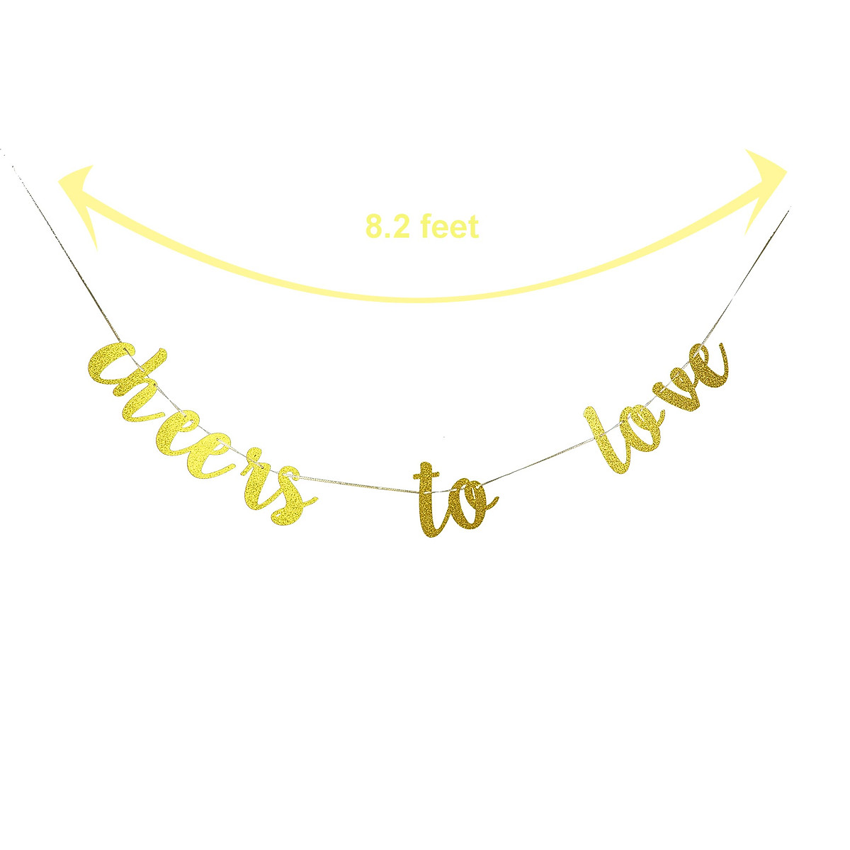 zxyxka Cheers to Love Banner Happily Ever After Engaged Bunting Banner-Wedding Anniversary, Bridal Shower Party Decoration Supplies Photo Props(Gold)