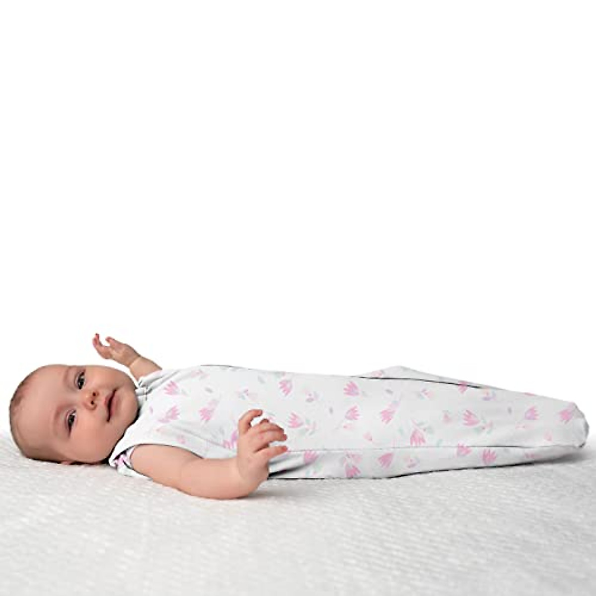 SwaddleMe Arms Free Convertible Pod – Size Large, 3-6 Months, 2-Pack (Tumbling Tulips) Zip-up Baby Swaddle Helps Transition to Arms Out Sleep for Safe Rolling and Self-Soothing