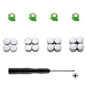eXtremeRate Magnetic Metal Bullet Buttons for PS4 Controller, Adjustable Action Buttons, Replacement Parts Repair Kit for PS4 Slim Pro Controllers (20 in 1)