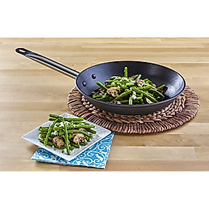 Imusa LCI-19006 Light Cast Iron Pre-seasoned Non-Stick Saute HandlesSaute Pan with Stainless Steel Handles, Black, 9.5-Inch