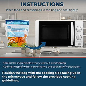 20 Pack Microwave Steamer Bag - Steam Food Storage Bags Steam Cooking Bag Microwave Steam Bags for Food Vegetables Potatoes and Meat Microwave and Freezer Safe