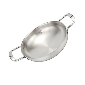 Cabilock 1pc Stainless Steel Soup Pot Wok Pan with Lid Metal Cooking Utensils Korean Cookware Fast Heating Pot Kitchen Deep Fryer Round Everyday Pan Stainless Stockpot Instant Noodle Pot