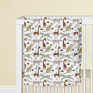 Aenne Baby Muslin Swaddle Blanket for Boys & Girls, Infant Toddler Quilt, Luxurious Wrap, Soft and Silky Stroller & Nursing Cover, Safari Animals Giraffe Cheetah Lion Blankie, Large 47"x 47", 1 Pack