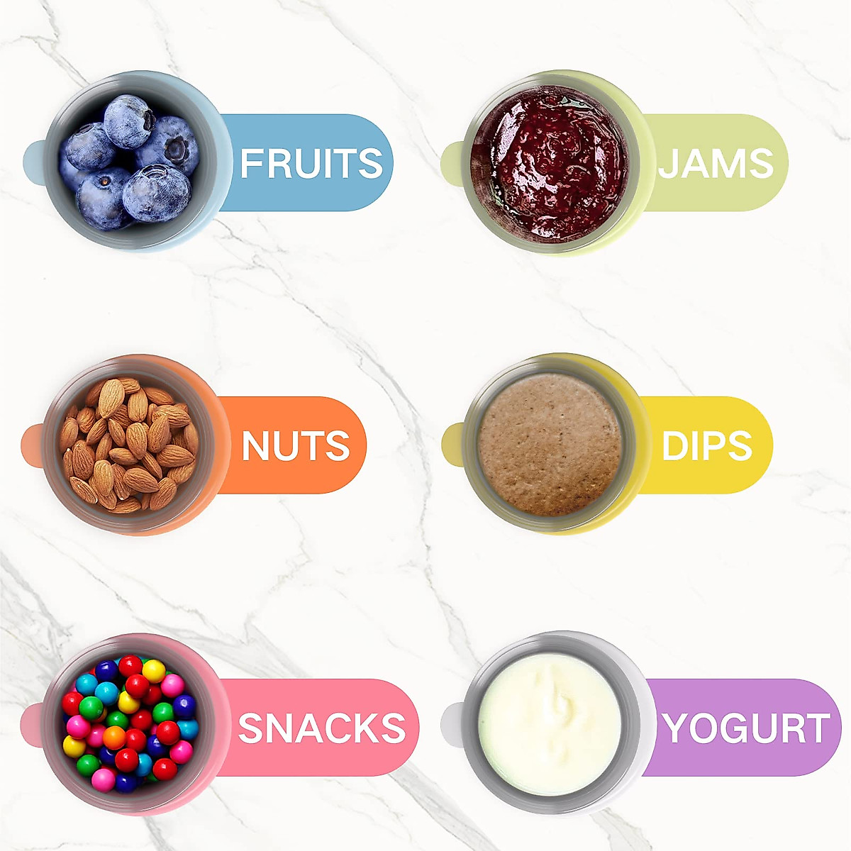 VOLCANOES CLUB Salad Dressing Container To Go - 7×1.3oz Mini Glass Food Storage Condiment Containers with Silicone Lids - Small Sauce Cups for Lunch Box Meal Prep - Leakproof Reusable School Work Trip