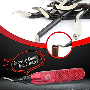 AFA Tooling - Deburring Tool with 15 Extra High Speed Steel Swivel Blades - Works on Metal, Resin, PVC Pipes, Copper, Plastic and 3D Printed Edges - Plumbing & 3D Printing Burr Removal Reamer Tool