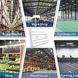 ELECALL Linear LED High Bay Light 21735LM 161W 2FT 5000K (600W HPS Eqv.) Warehouse Light for Workshops Garages Shop, Hanging and FlushMount, 0-10V Dimmable, UL DLC,6 Lamp Fluorescent Replacement