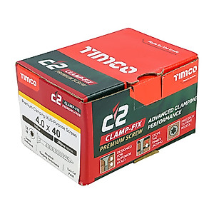 TIMCO 40040C2C C2 Clamp-Fix Multi-Purpose Premium Screws-TX-Double Countersunk-Gold-4.0 x 40-Box of 200